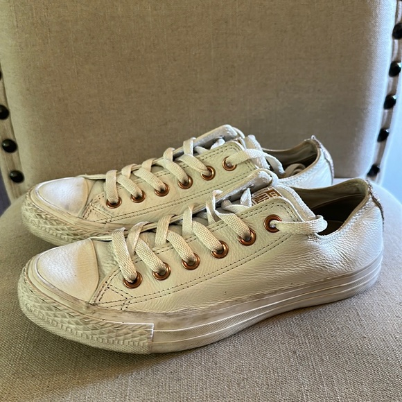Converse | Shoes | Converse All Star Womens Leather Low Top Sneakers White Size 7 | Poshmark